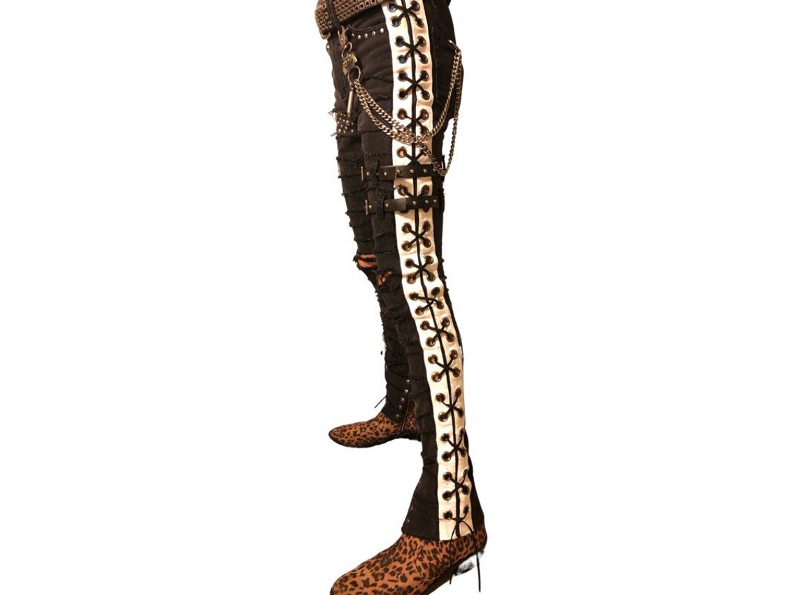 Mens Blackout Gothic/punk Rocker Jeans - Etsy