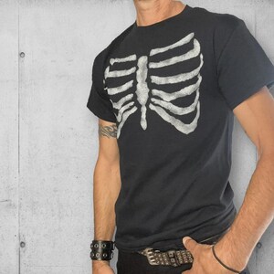 Punk Rock Skeleton Rib Cage Black T Shirt - Etsy