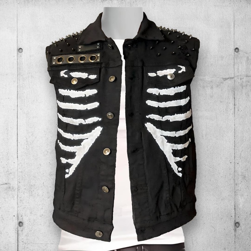 Punk Rock Vest Skull - Etsy