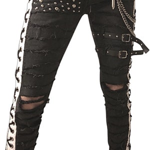 Mens Blackout Gothic/punk Rocker Jeans - Etsy