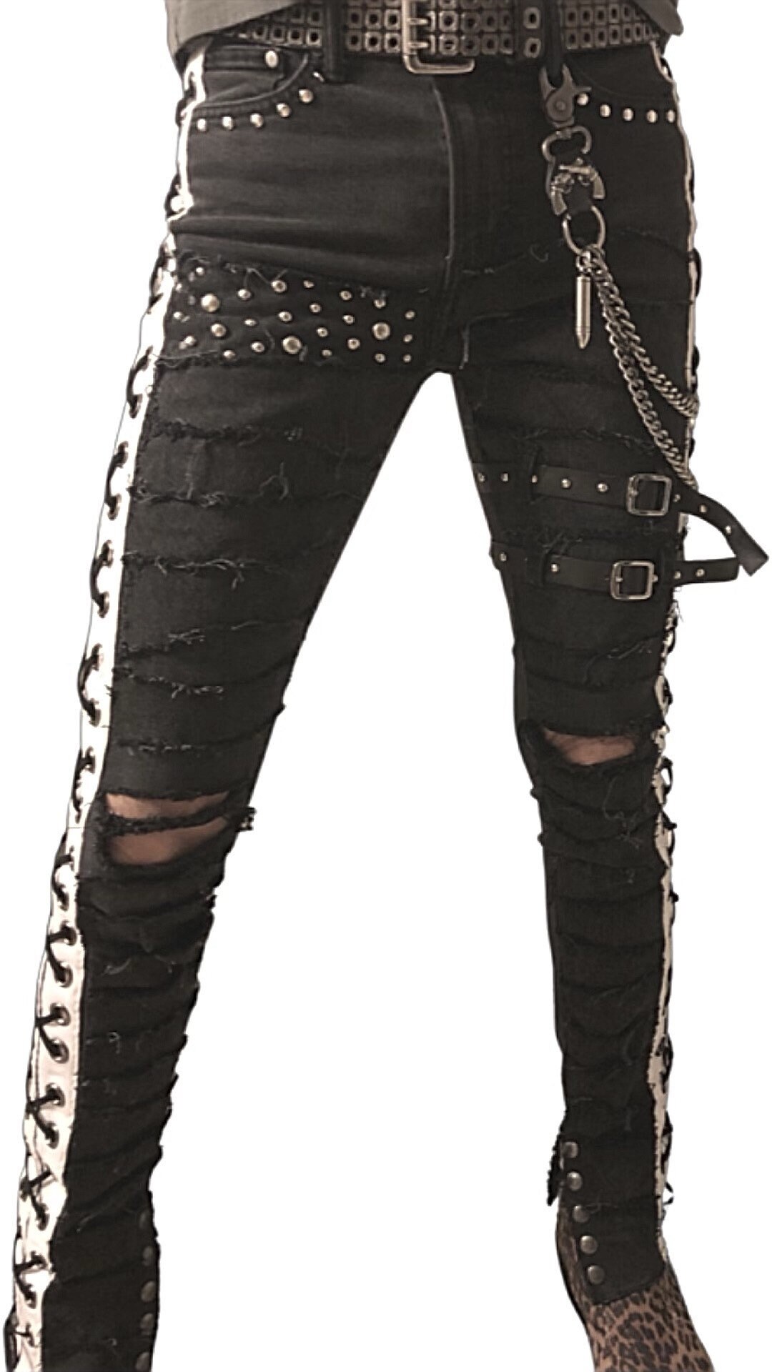 Mens Blackout Gothic/punk Rocker Jeans - Etsy