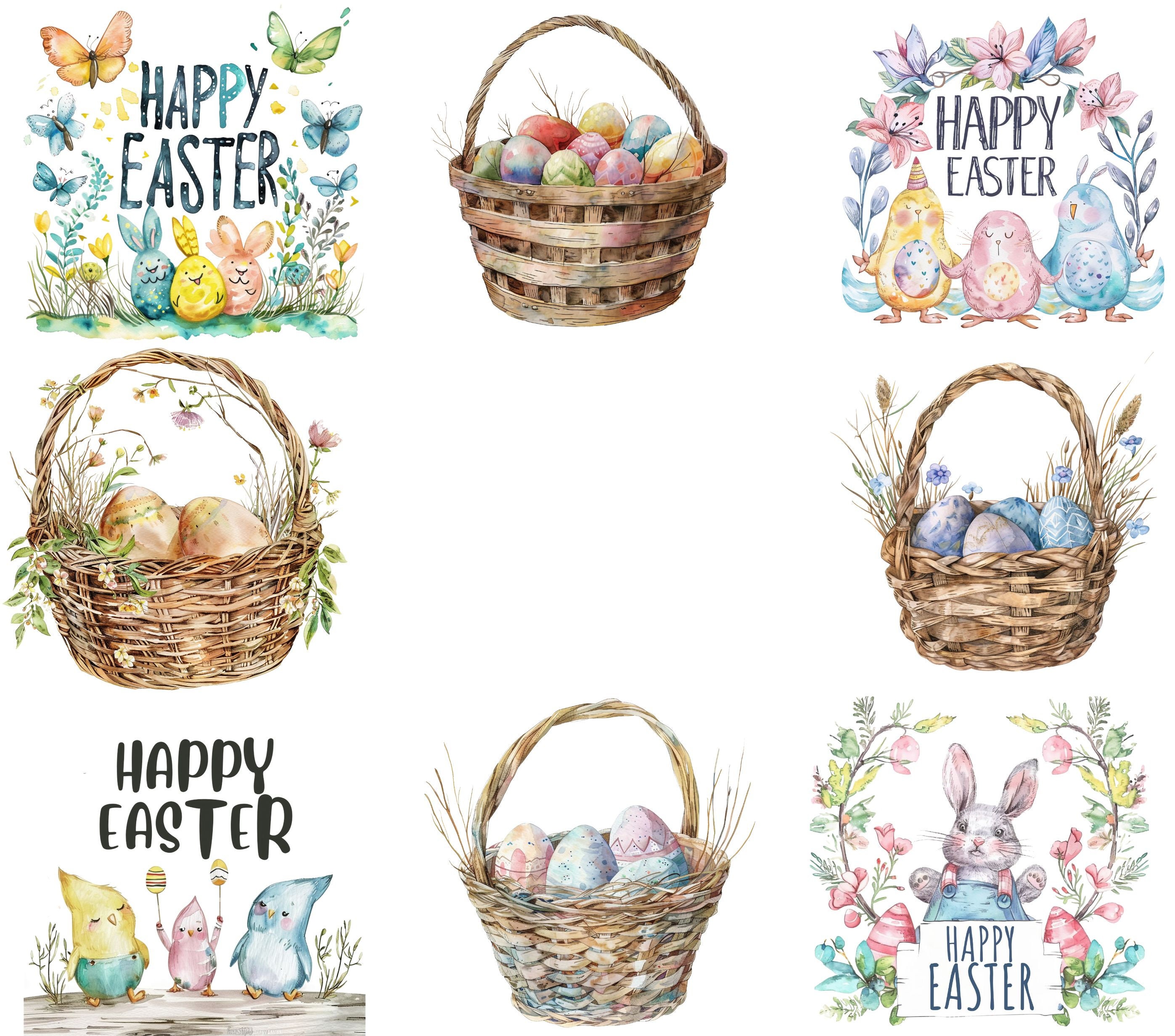 Easter Bundle Design, Easter PNG Design, Easter Eggs PNG Design - Etsy