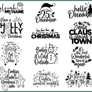 Christmas Quotes SVG Sayings Reindeer Snowman Santa Claus Bundle Cut ...