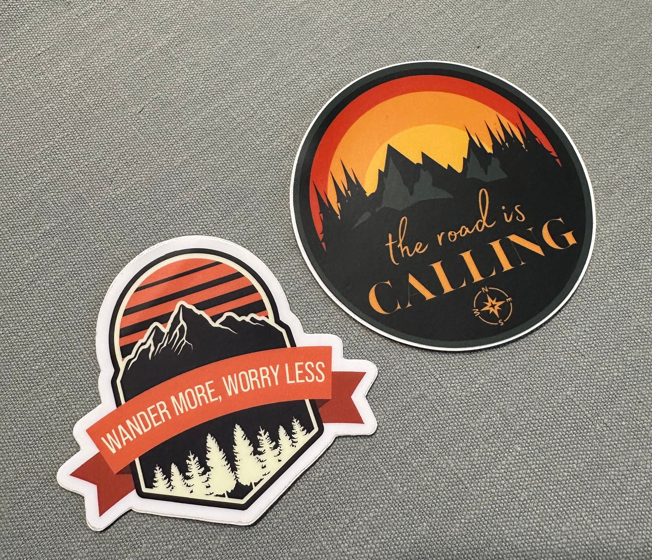 Vinyl Travel Stickers, the Road is Calling, Wander More, Wanderlust ...