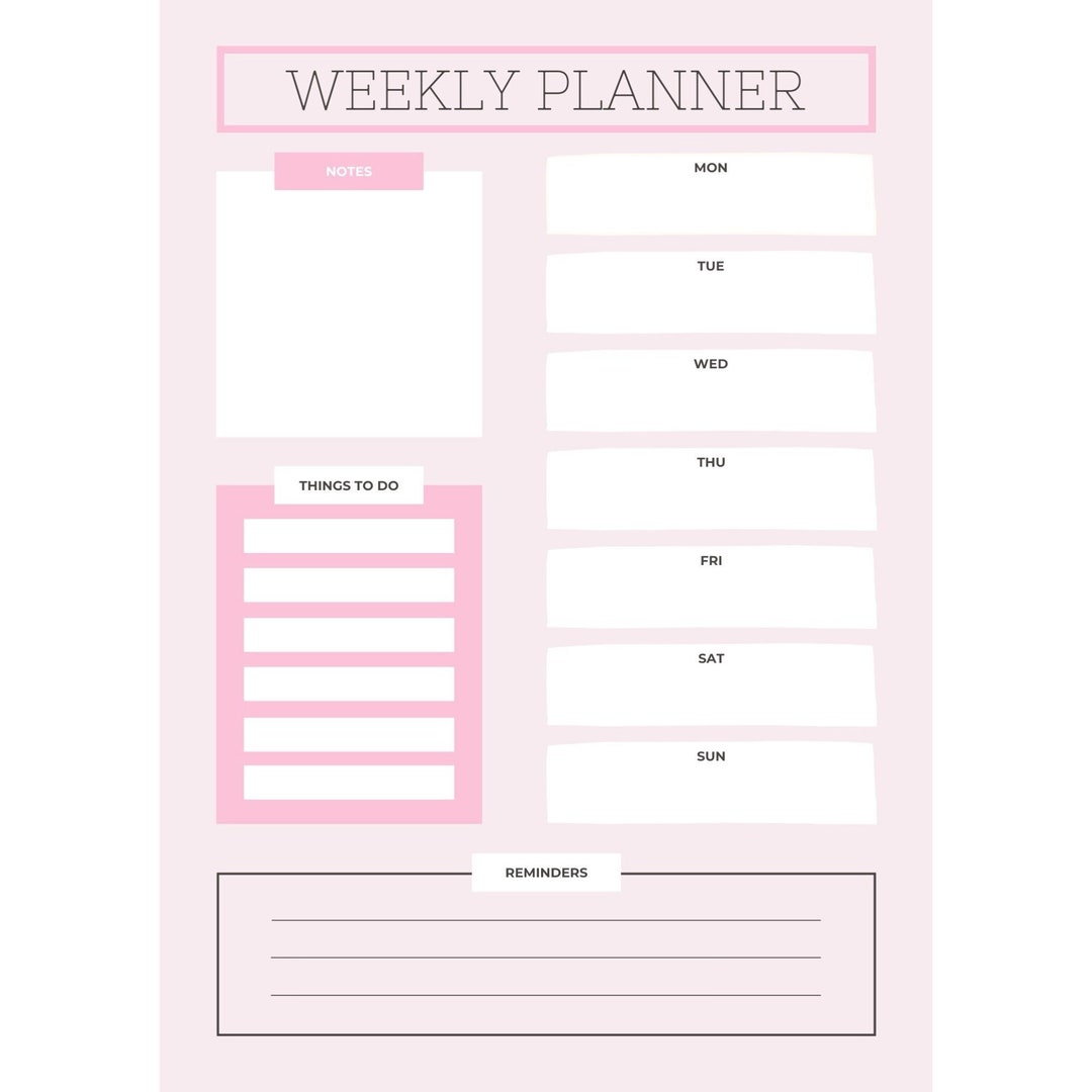 Digital Weekly Planner - Etsy