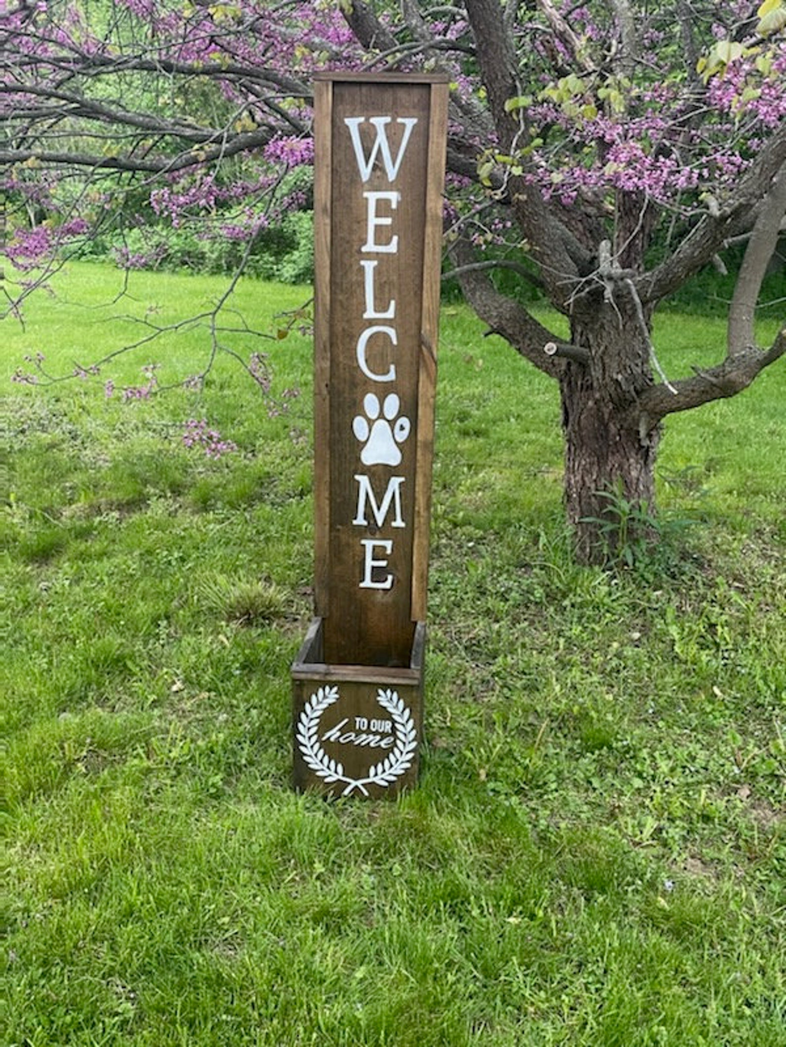 Customized Welcome Sign Planter Box, Personalized Porch Sign, Flower ...