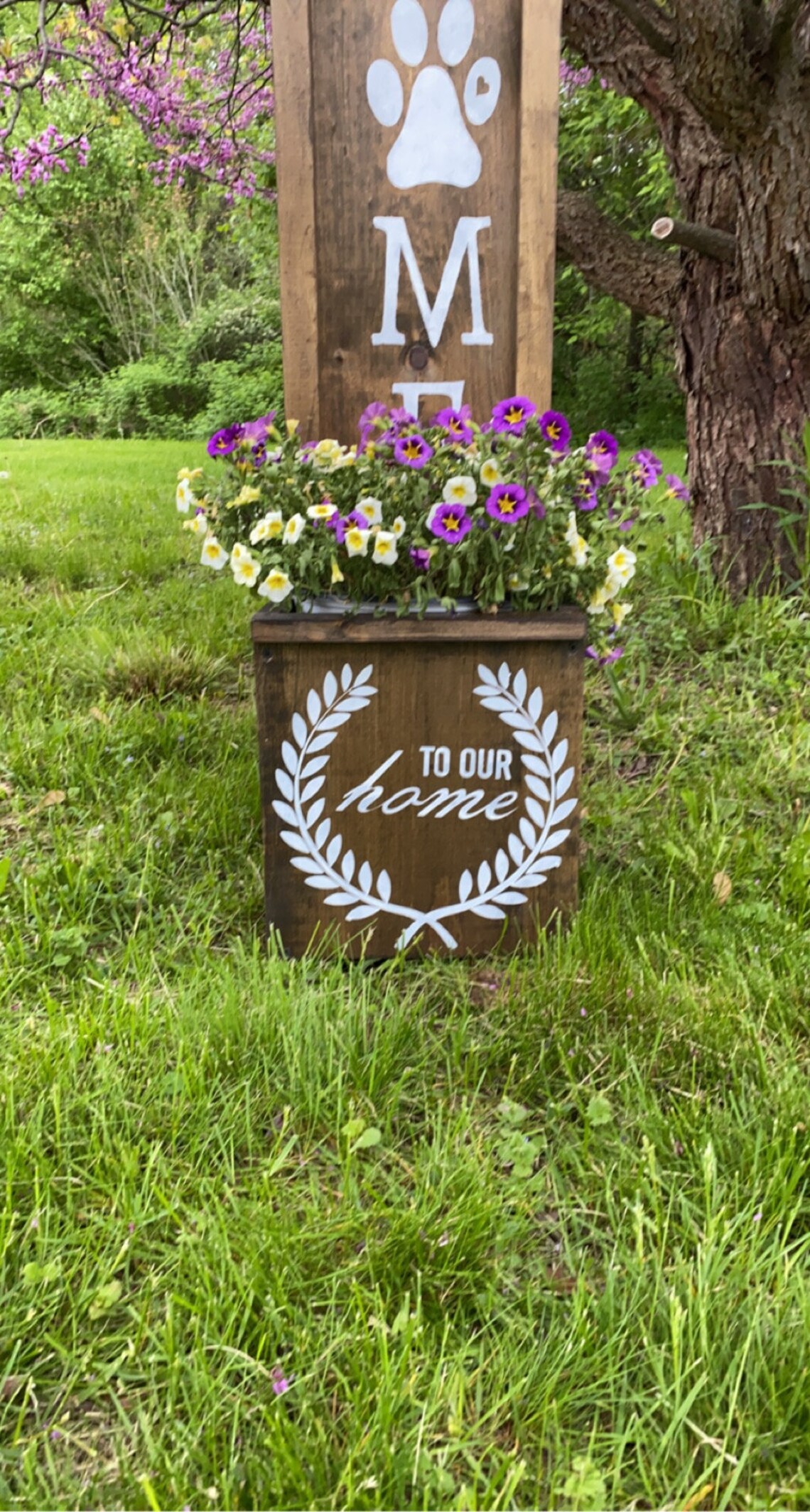 Customized Welcome Sign Planter Box, Personalized Porch Sign, Flower ...