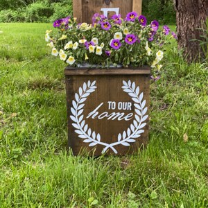 Customized Welcome Sign Planter Box, Personalized Porch Sign, Flower ...
