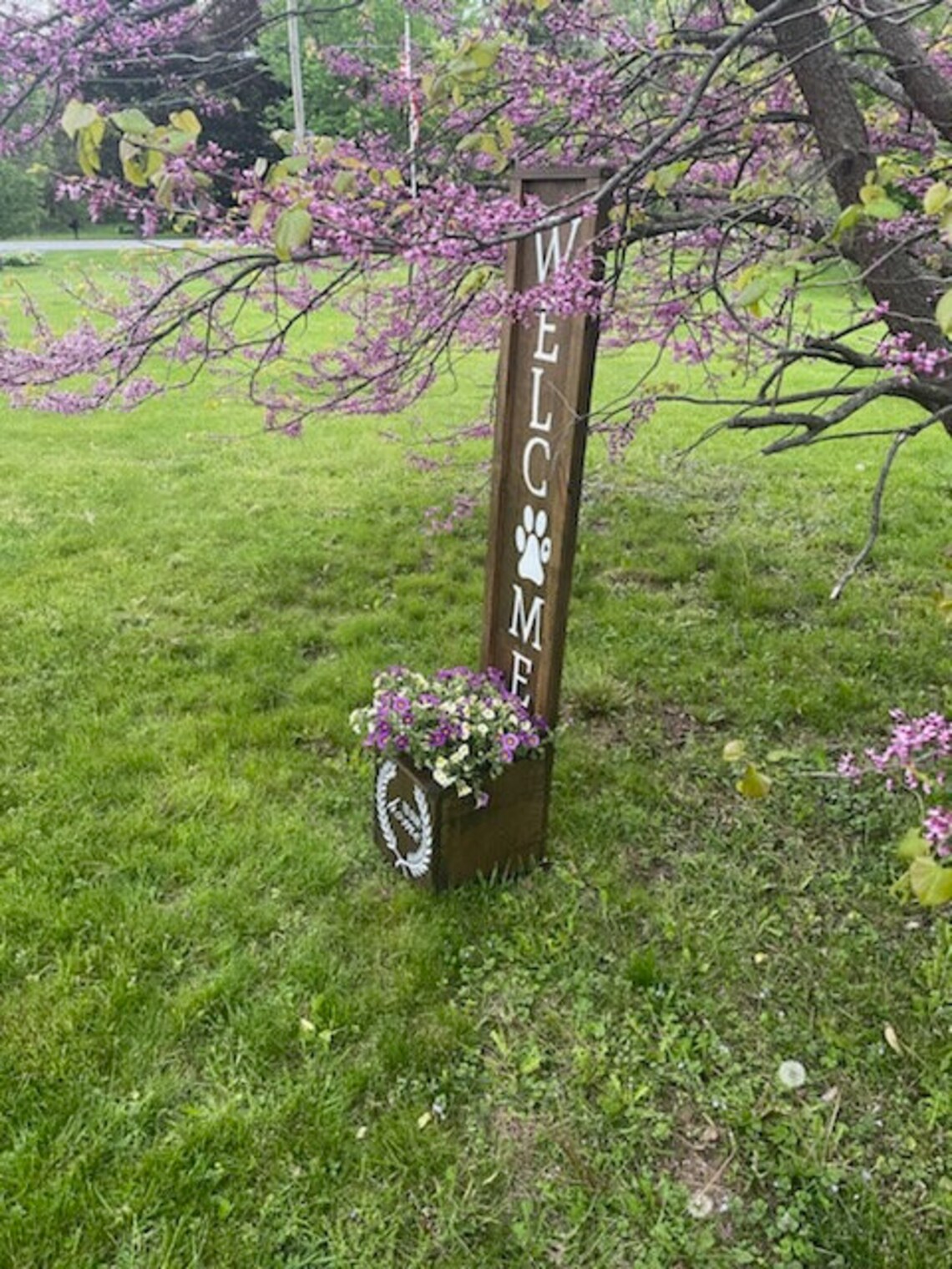 Customized Welcome Sign Planter Box, Personalized Porch Sign, Flower ...