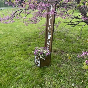 Customized Welcome Sign Planter Box, Personalized Porch Sign, Flower ...