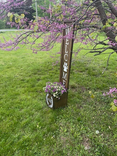 Customized Welcome Sign Planter Box, Personalized Porch Sign, Flower ...