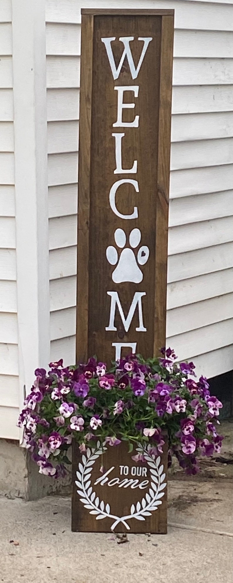Customized Welcome Sign Planter Box, Personalized Porch Sign, Flower ...