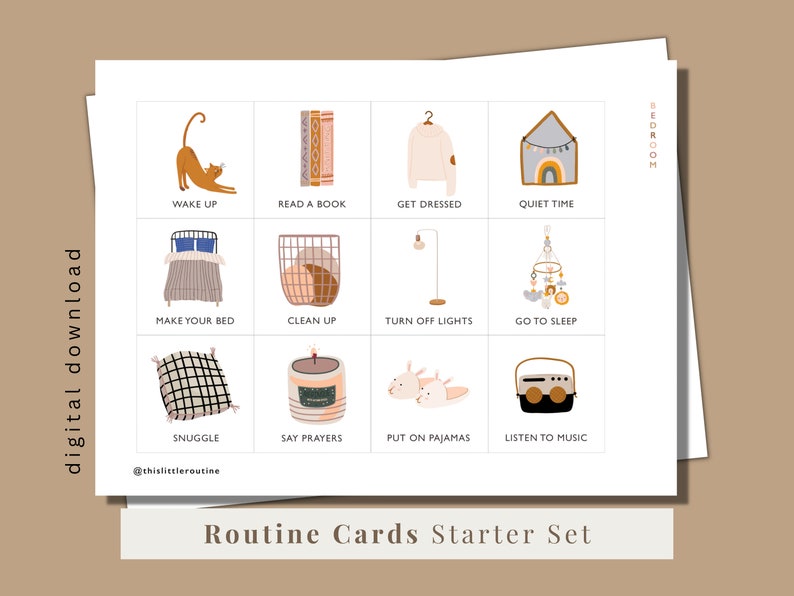 Daily Routine Cards Printable Montessori Cards Visual - Etsy