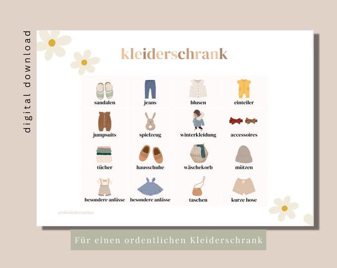 Wardrobe Symbols, Labels Wardrobe Child, Clothing Symbols - Etsy