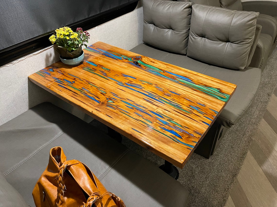Epoxy Resin Live Edge Custom Camper Table Top - Etsy