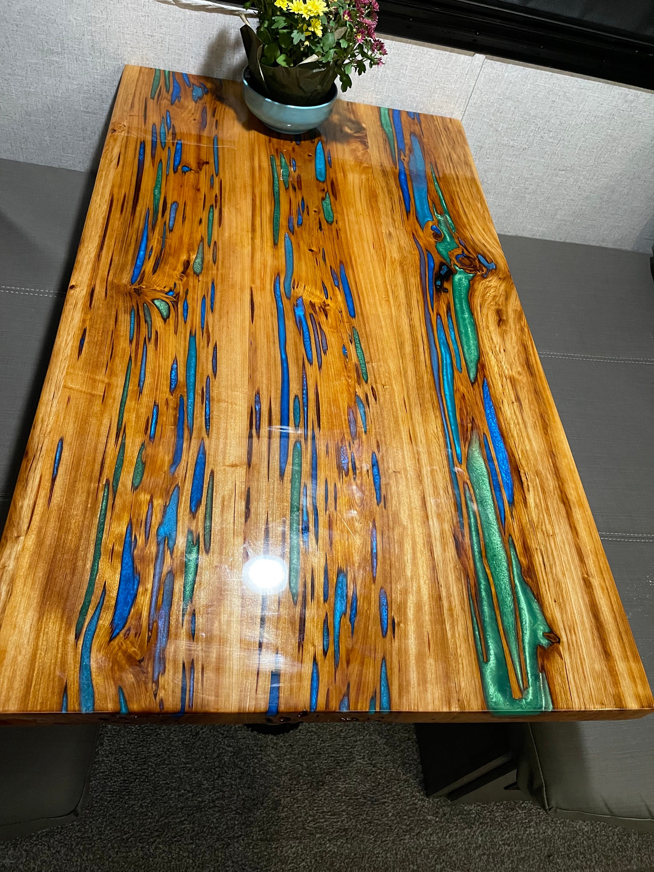 Epoxy Resin Live Edge Custom Camper Table Top - Etsy