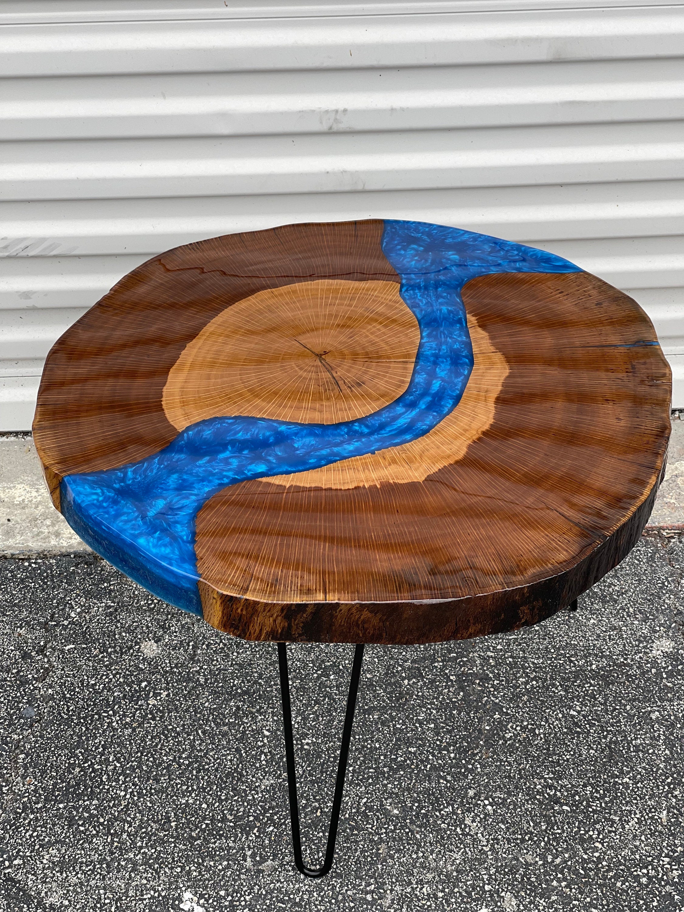 Epoxy Resin Live Edge River Table White Oak Wood - Etsy