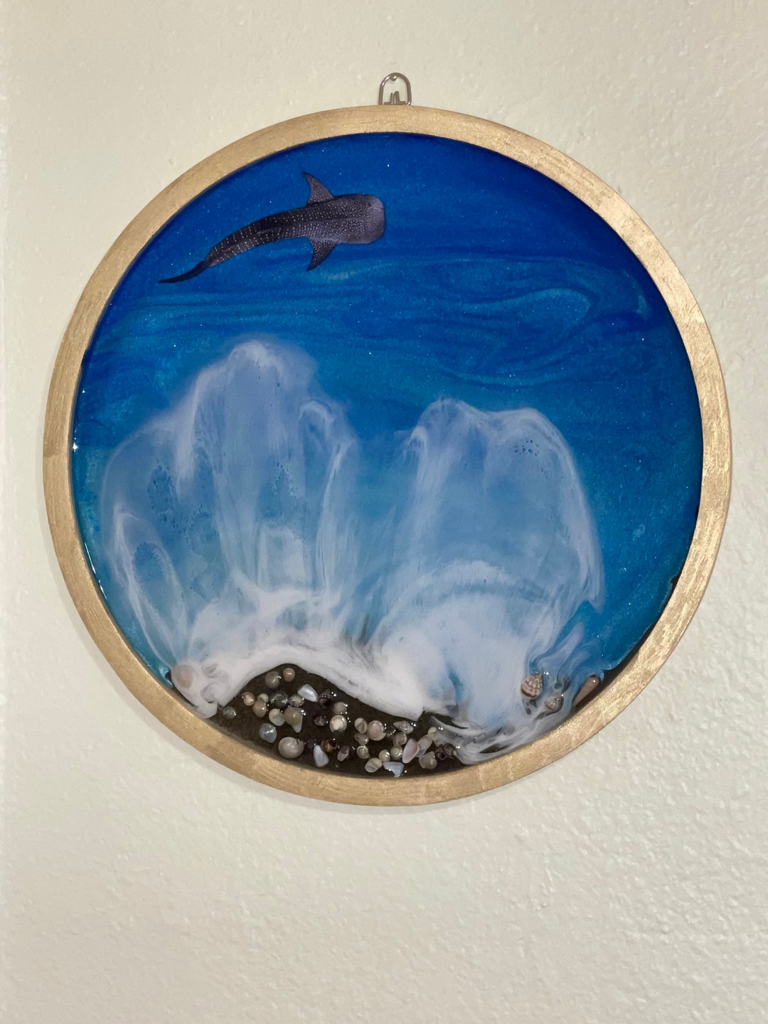 Epoxy Beach Scene- Epoxy Resin Waves- Epoxy Ocean Scene With Whale ...