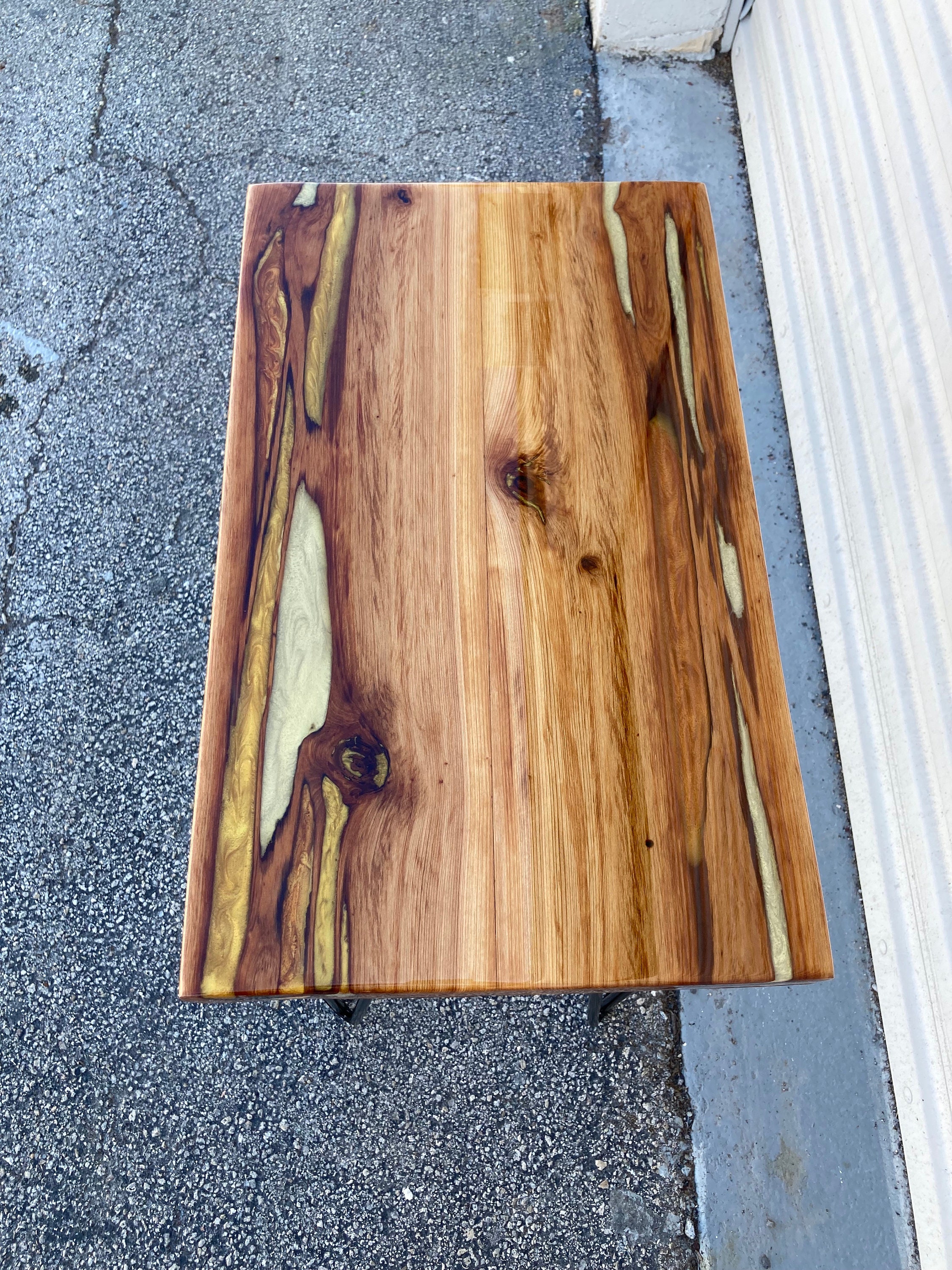 Epoxy Resin Custom Bedside/console Table Pecky Cypress Wood - Etsy