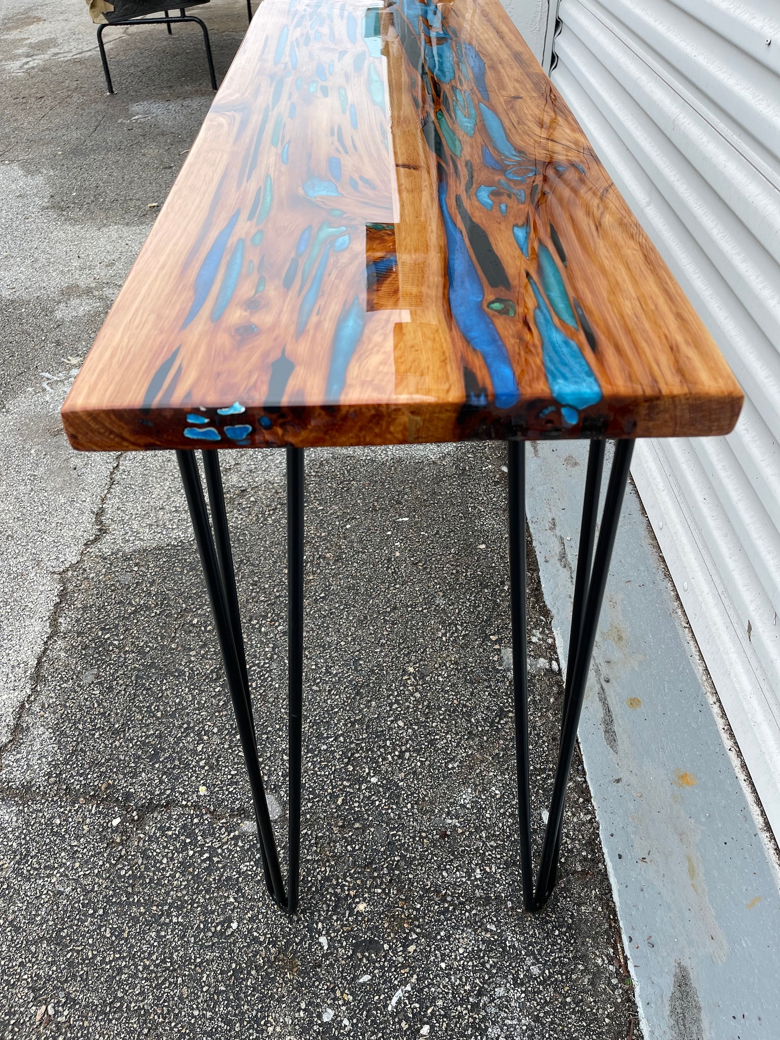 High-end Handmade Pecky Cypress Epoxy Resin Live-edge Console Table - Etsy