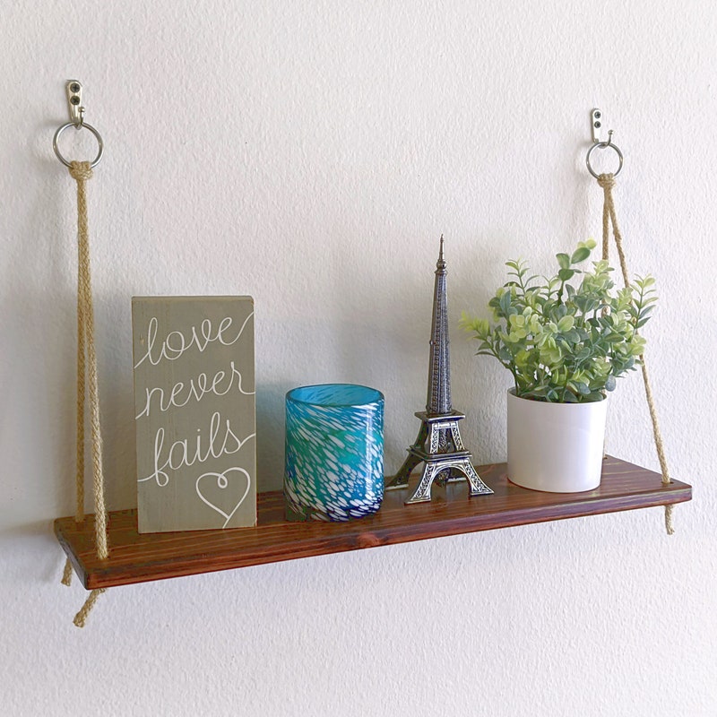 Hanging Rope Shelf - Etsy