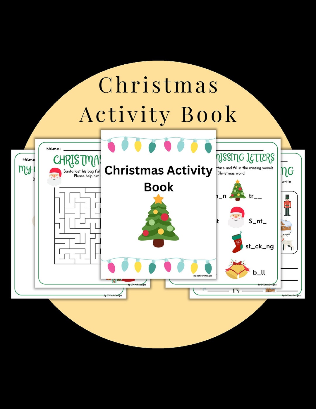 Printable Kids Christmas Activity Book - Etsy