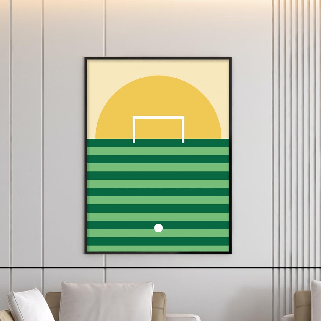 Summer Football Goal Print: Minimalist Matte Art Poster - Etsy