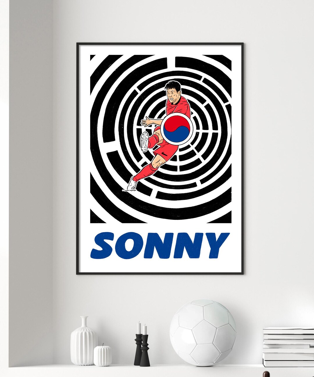 Son Heung-min Art Poster: South Korea Football Illustration, Gallery ...