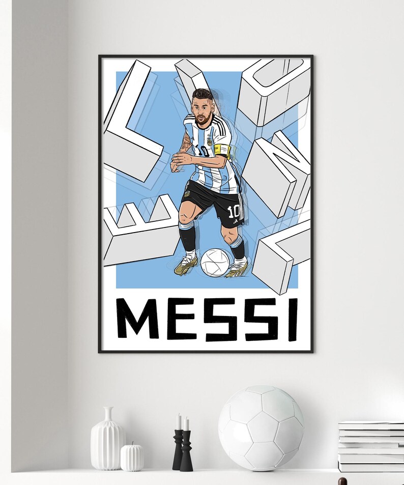Messi Argentina World Cup A3 29.7 Cm X 42 Cm- Poster Print - Gallery ...