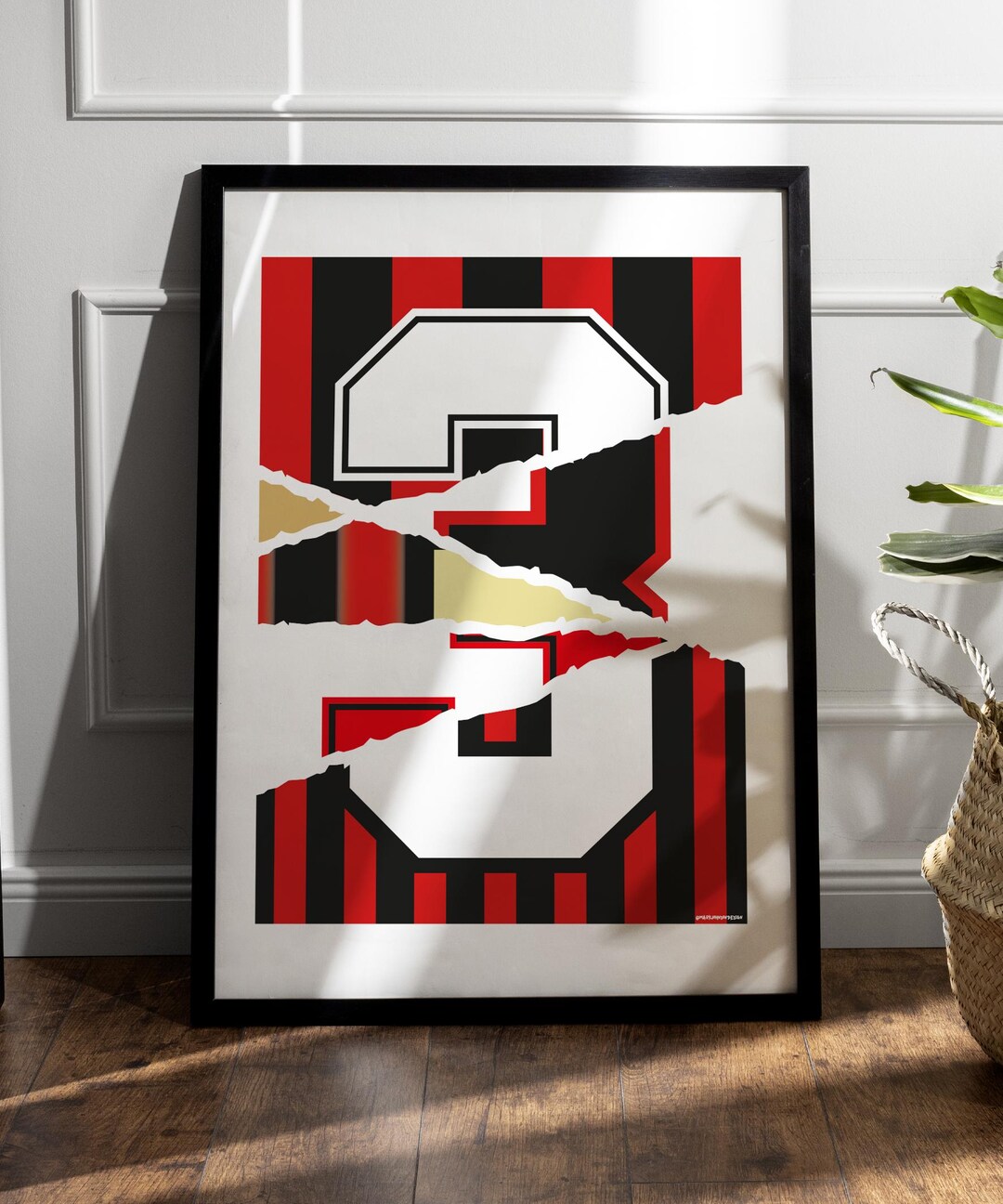 Maldini AC Milan No.3 50x70cm - Poster Print - Gallery Print - Football ...