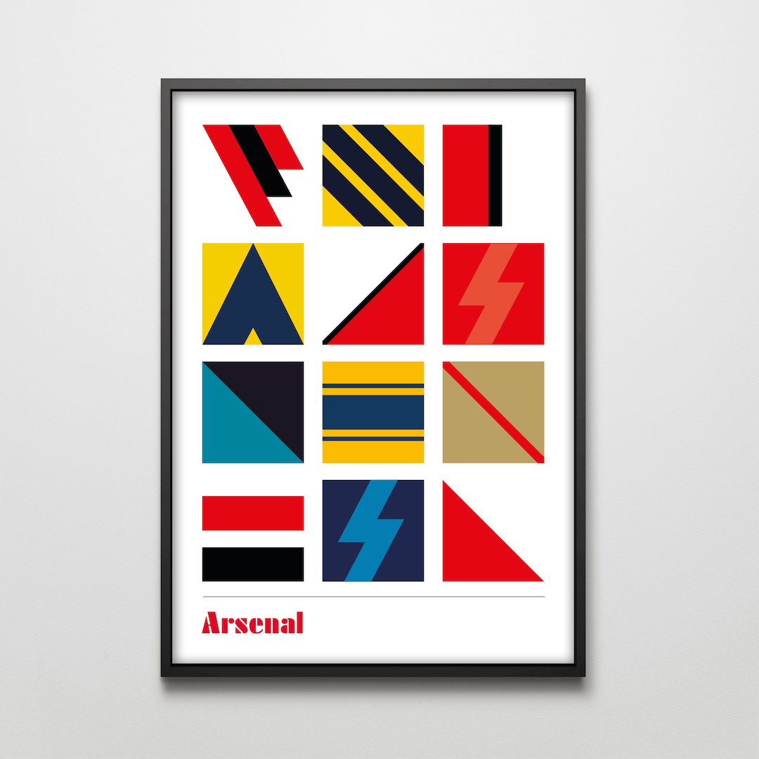 Arsenal, Bauhaus Inspired, Bauhaus Wall Art, Geometric Print, Shirt ...