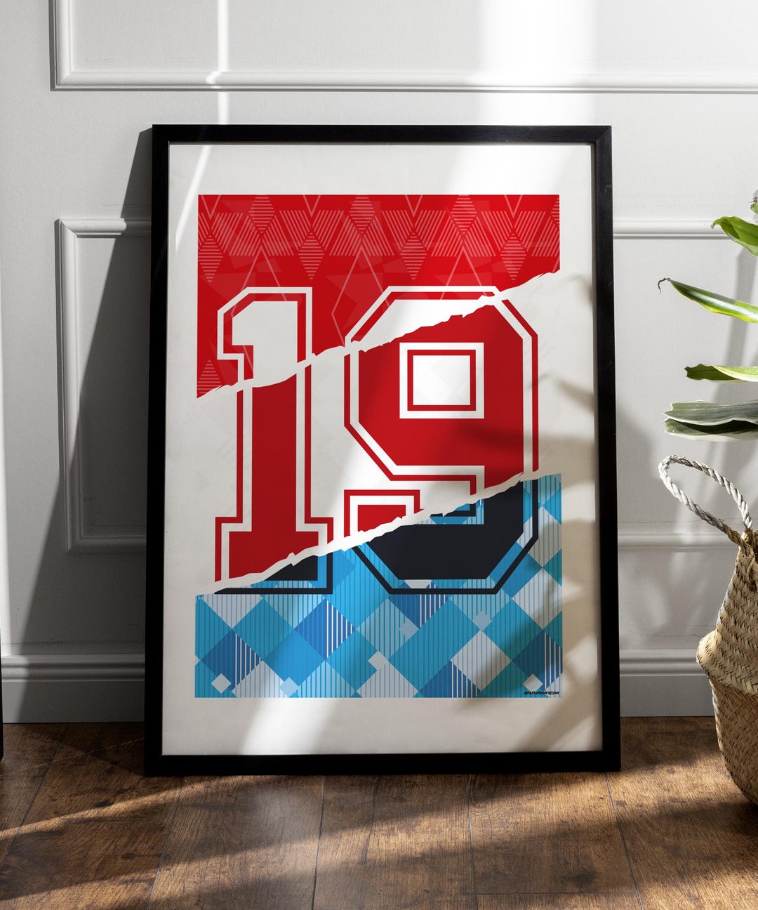 Gazza No.19 50x70cm - Poster Print - Gallery Print - Football Shirt ...