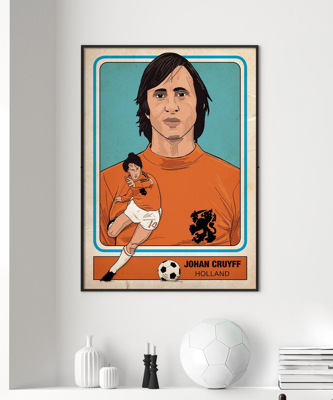 Cruyff Holland Football Art Poster: Hand-drawn Illustration - Etsy