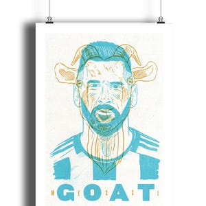 Messi Argentina GOAT A5,A4, A3 Portrait Matte Art Poster - Gallery ...