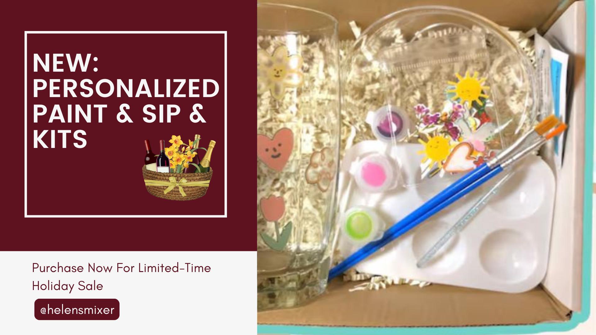 Paint & Sip Kit, Wine Night, Christmas, Limited Edition: Glass Painting ...