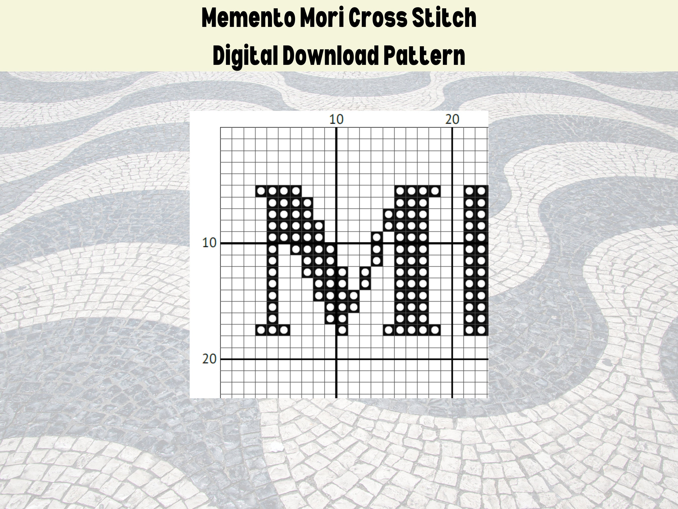 Memento Mori Cross Stitch Pattern | Gothic Skull Cross Stitch | Ancient ...