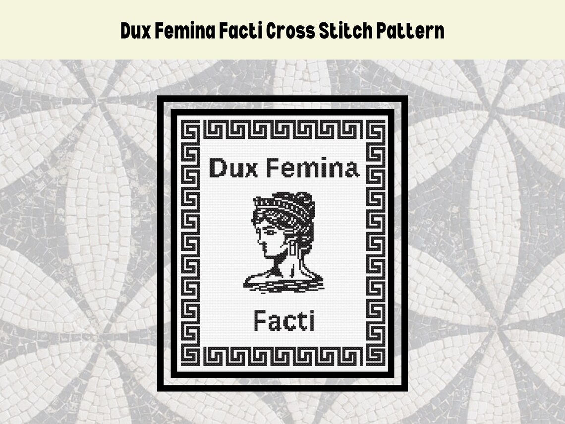 Dux Femina Facti Cross Stitch Pattern Digital Download Roman Cross ...
