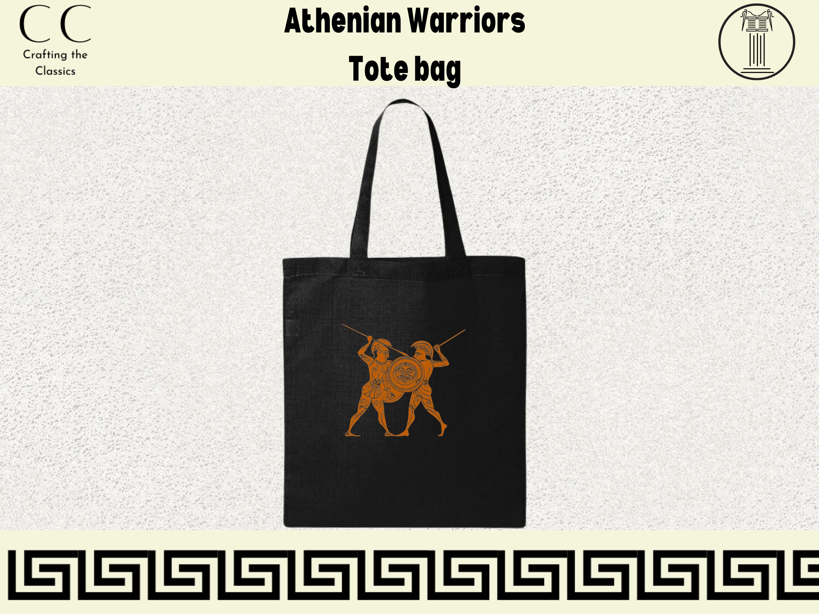 Ancient Greek Inspired Tote Bags Choose 1 of 4 Black Tote Designs - Etsy