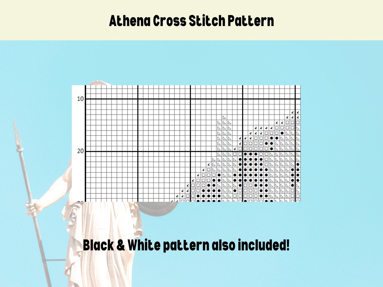 Athena Cross Stitch Pattern | Ancient Greek Mythology Digital Cross ...