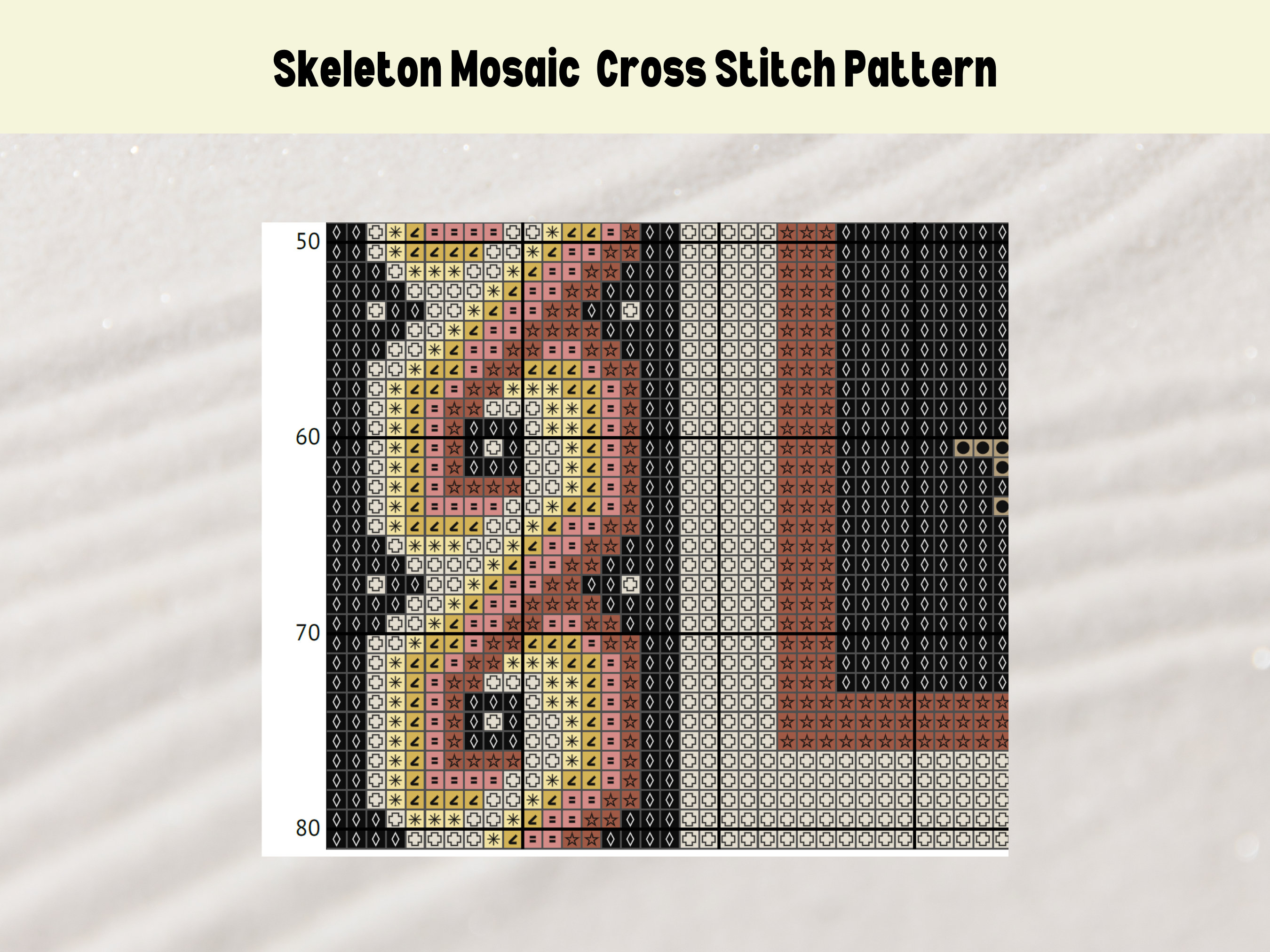 Digital Mosaic Cross Stitch Pattern PDF - Skeleton Reclined With 'euphrosynos' - Ancient Greek ...