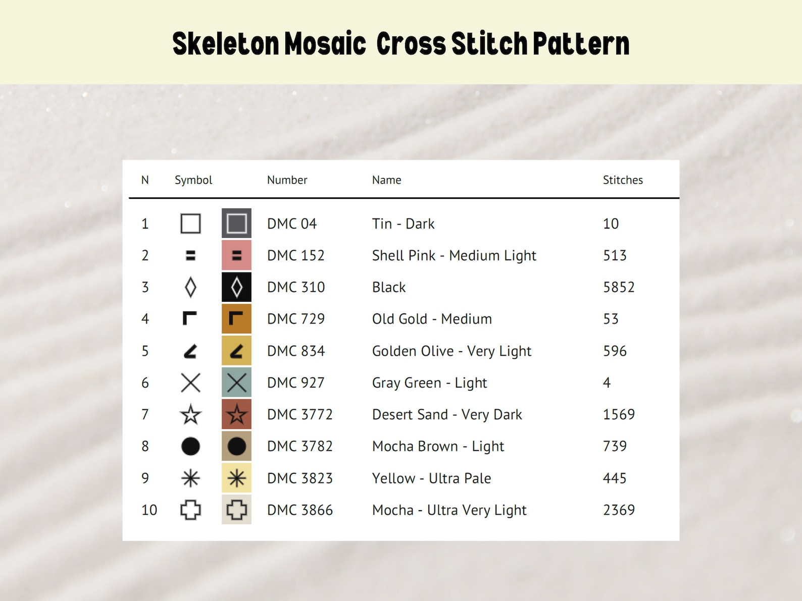 Digital Mosaic Cross Stitch Pattern PDF - Skeleton Reclined With 'euphrosynos' - Ancient Greek ...