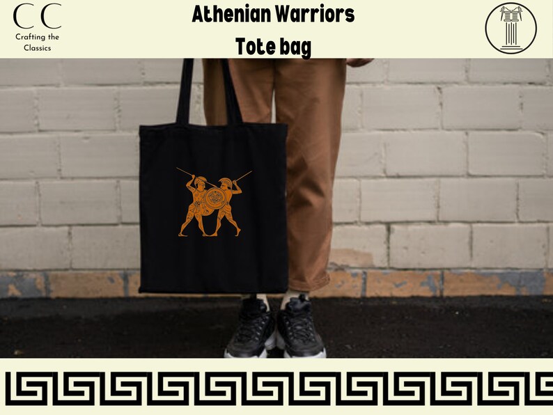 Ancient Greek Inspired Tote Bags Choose 1 of 4 Black Tote Designs - Etsy