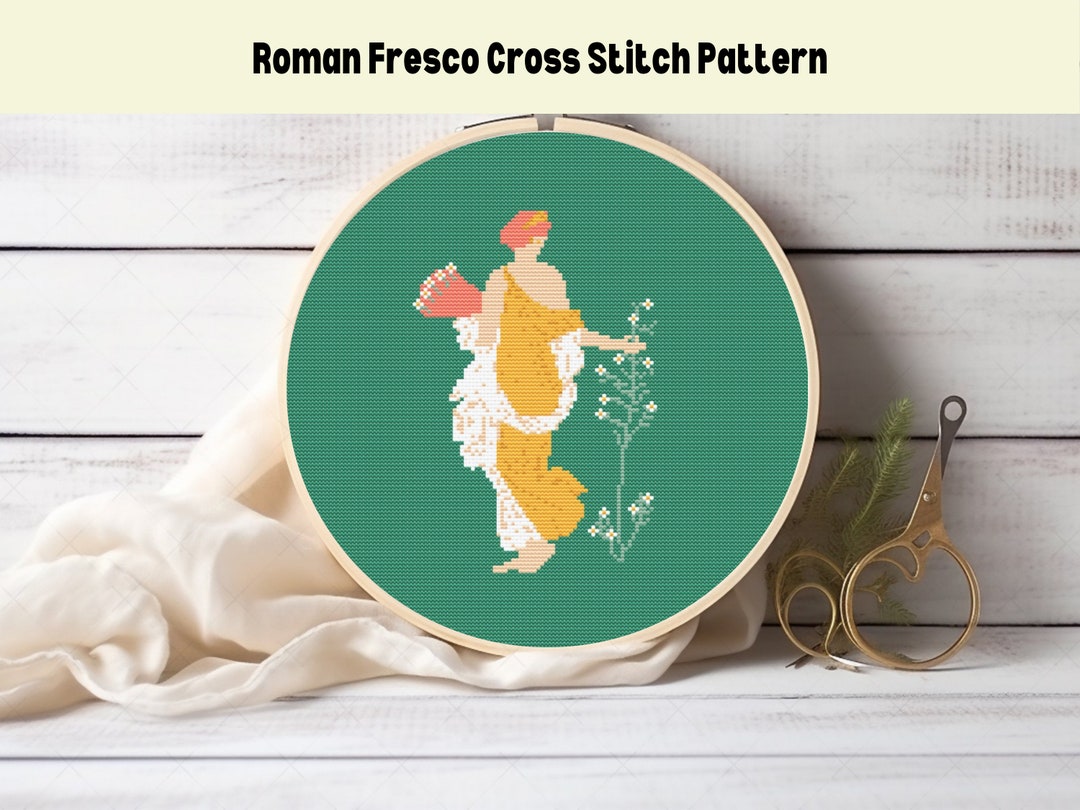 Roman Cross Stitch Pattern Digital Download | Flora Roman Goddess Cross ...