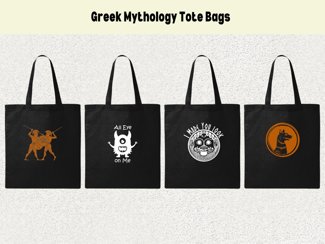 Ancient Greek Inspired Tote Bags - Choose 1 of 4 Black Tote Designs - Etsy