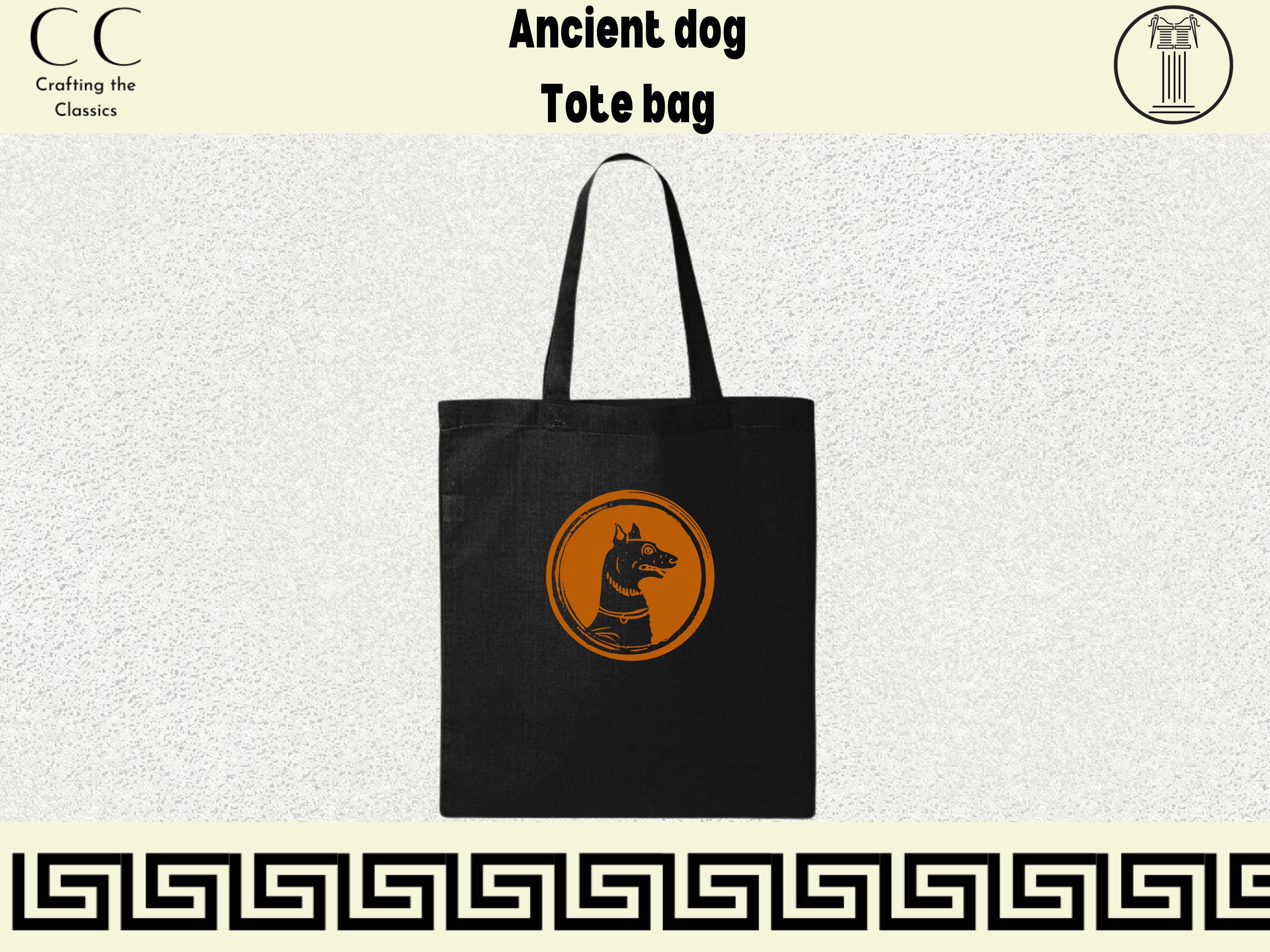 Ancient Greek Inspired Tote Bags Choose 1 of 4 Black Tote Designs - Etsy
