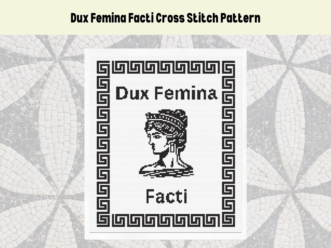 Dux Femina Facti Cross Stitch Pattern Digital Download Roman Cross ...