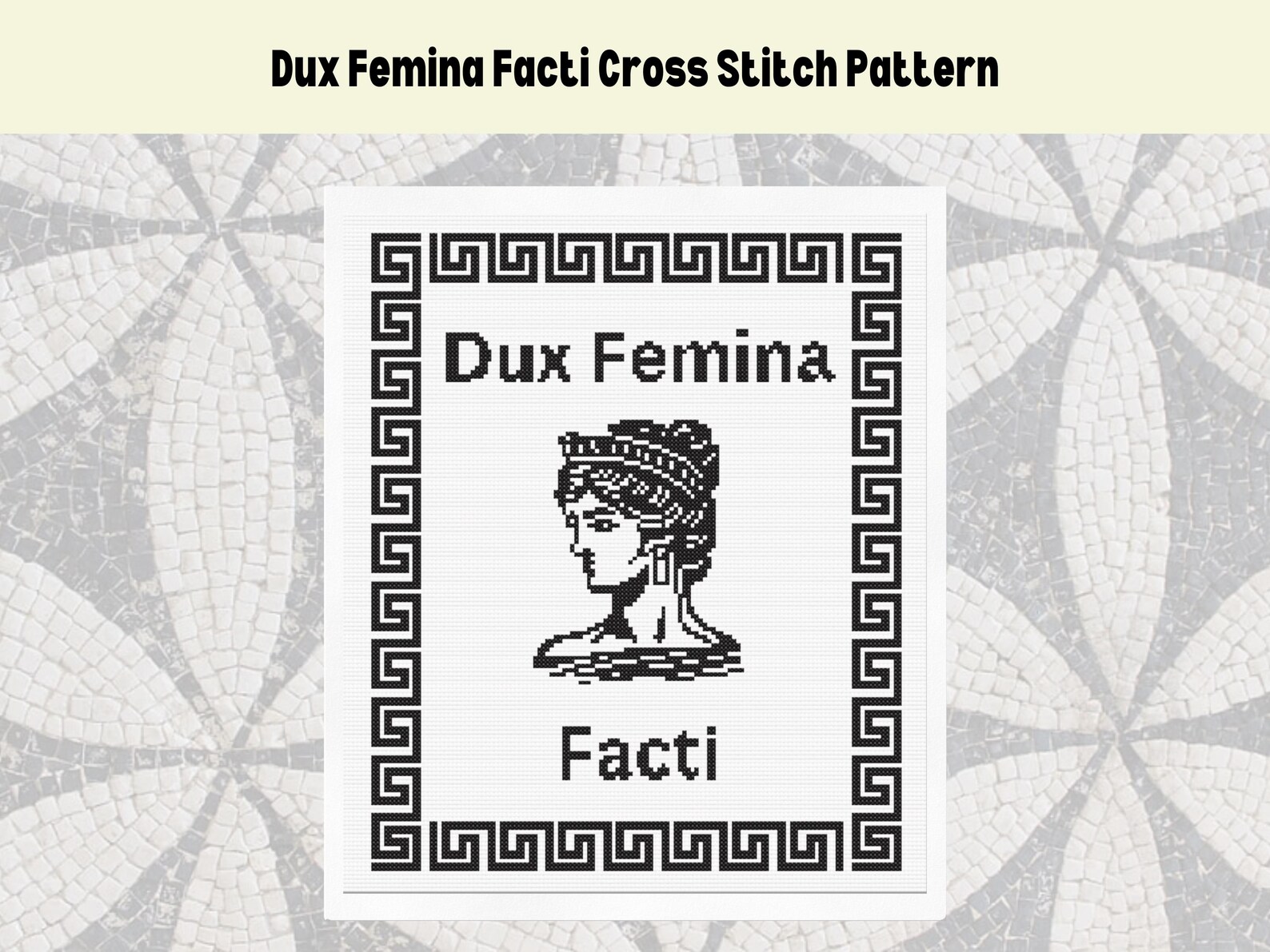Dux Femina Facti Cross Stitch Pattern Digital Download | Roman Cross ...