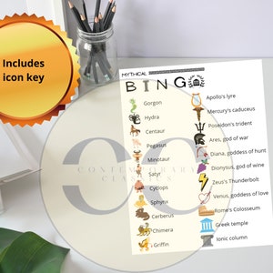 Greek Mythology Bingo, Printable Instant Download, 30 Cards - Etsy