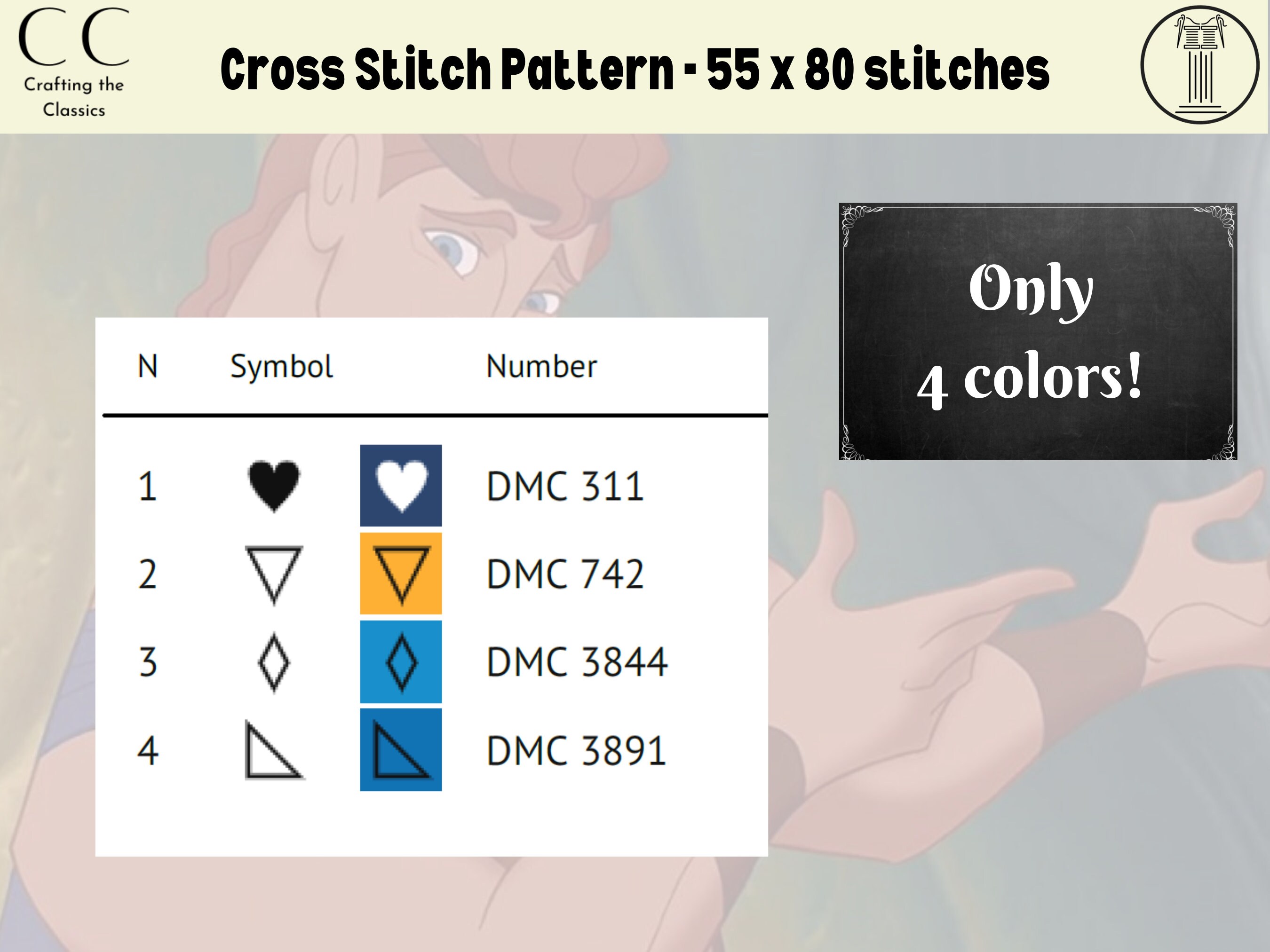 Hercules Cross Stitch Pattern - Etsy