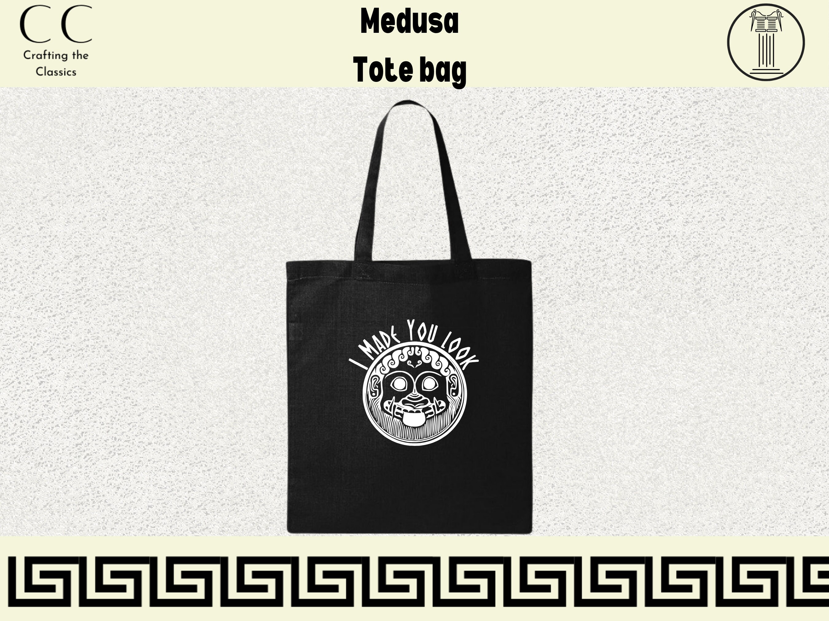 Ancient Greek Inspired Tote Bags Choose 1 of 4 Black Tote Designs - Etsy